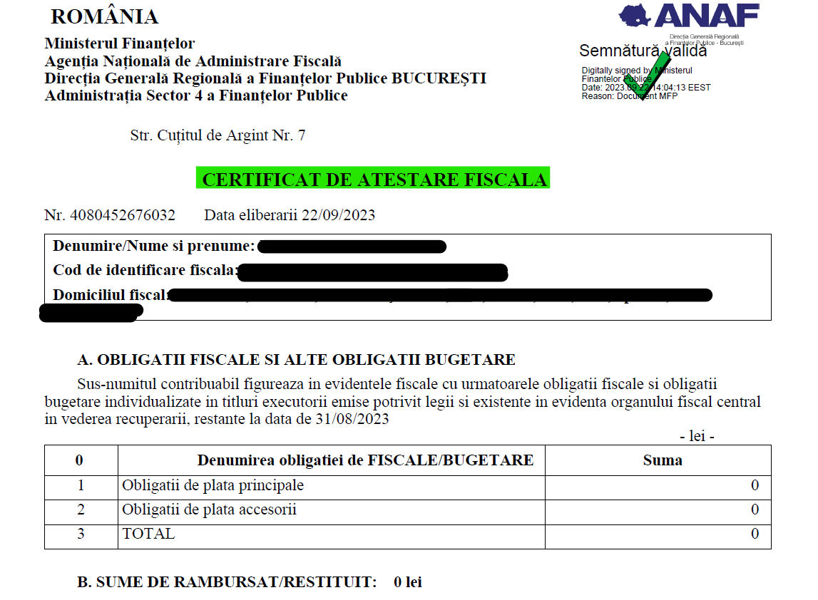 Acte necesare certificat fiscal în 2025 – Ghid complet