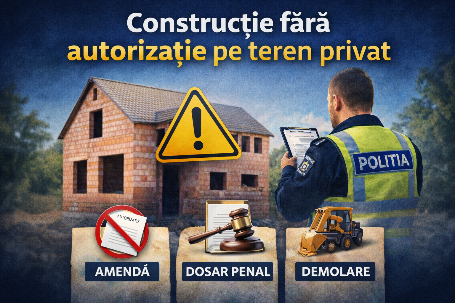 Constructie fara autorizatie pe teren privat: Regulile 2025